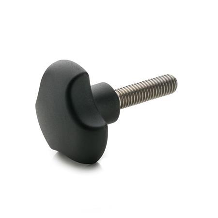 GN 5342 (VTT-SST-p) Three-Lobed Knob Screws, Plastic, Threaded Stud Stainless Steel | Ganter ...