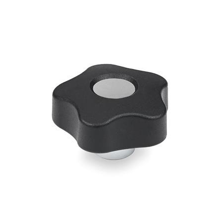 GN 5337.1 (VCHT.) Star Knobs with Protruding Steel Bushing, with Cover Cap | Ganter Standard Parts